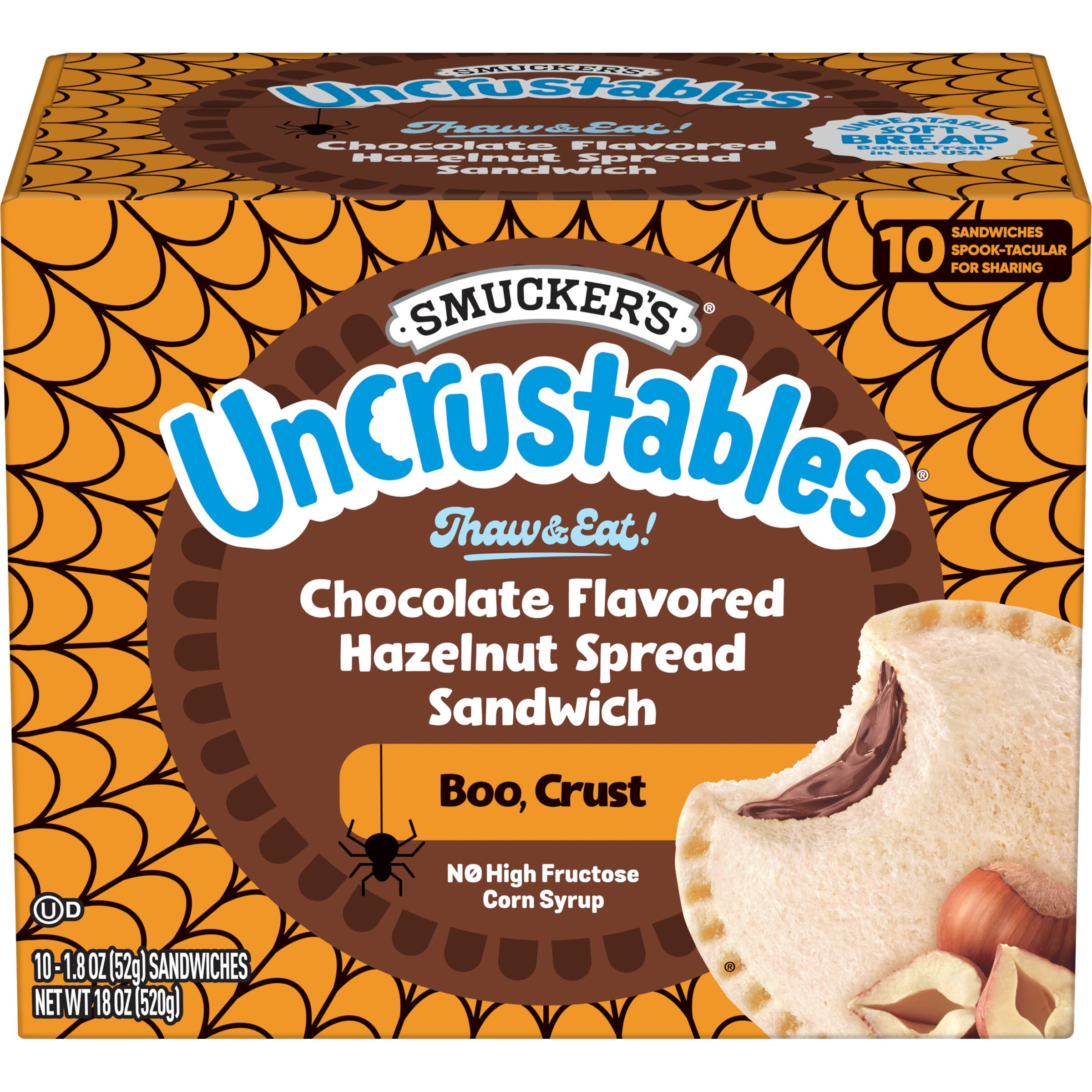 Smucker's 1.8 Ounce Uncrustables Chocolate Hazelnut 10 Pack ...